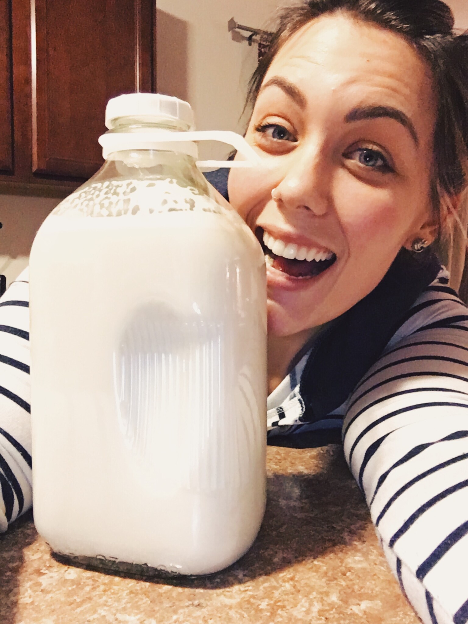 Almond milk. - that's what she eats.